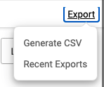 Assets Export button | Need Help?