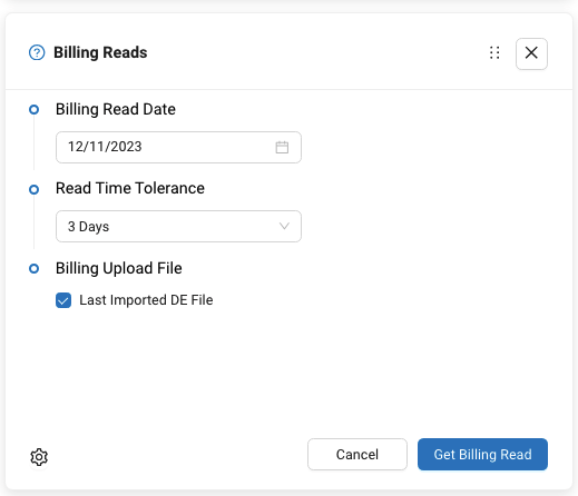 Get Billing Read screen | Need Help?